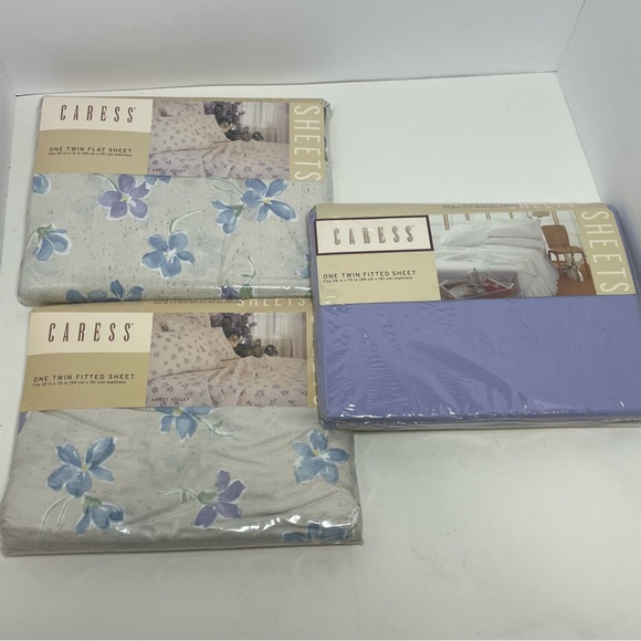 caress | Bedding | Caress For Mervyns Floral Solid Tan Blue And ...